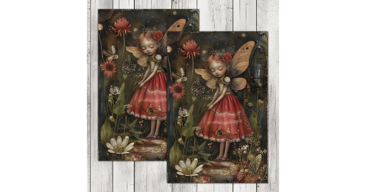 SWEET FOREST FAIRY DECOUPAGE TISSUE PAPER | Zazzle
