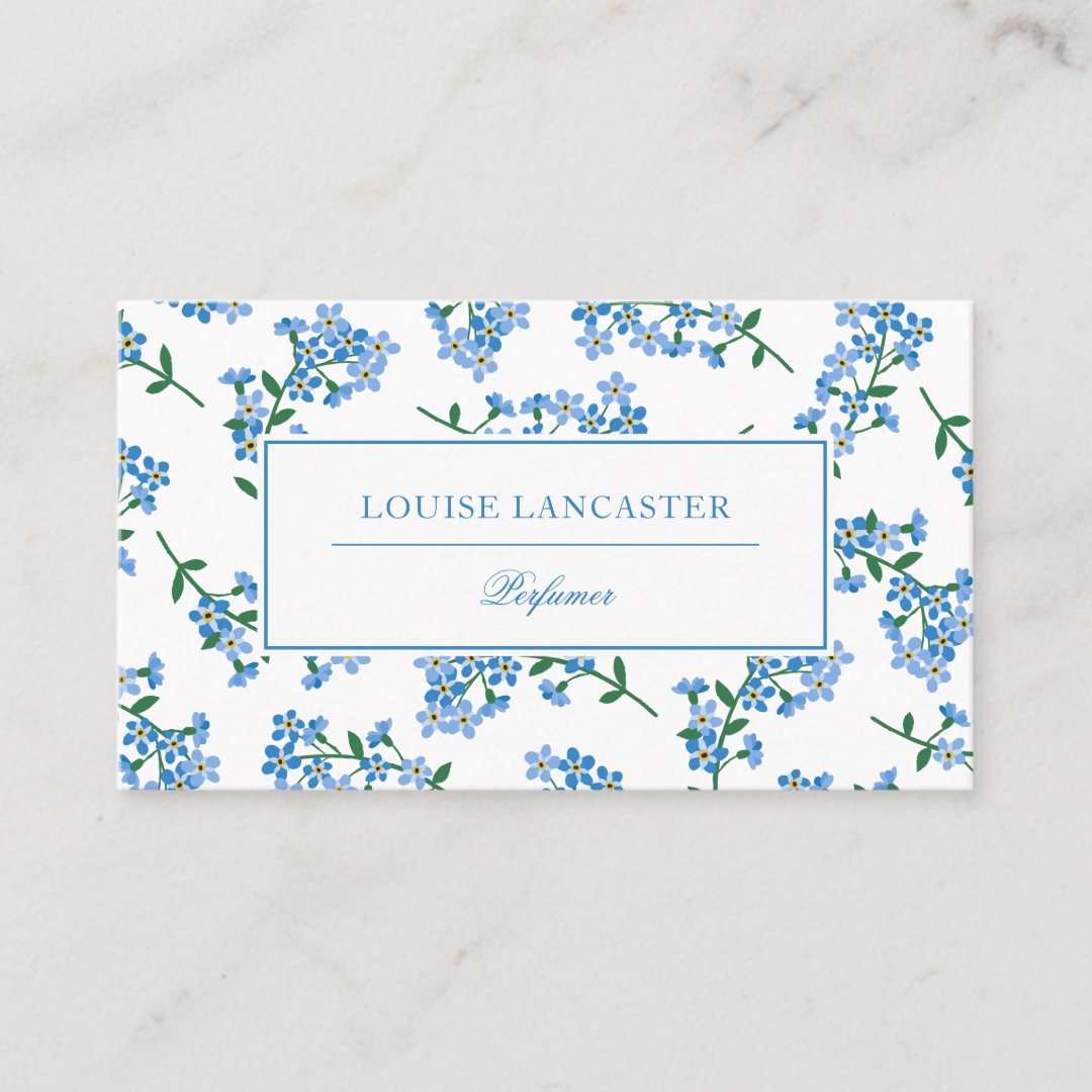 Sweet Forget-Me-Not Pattern Business Card | Zazzle