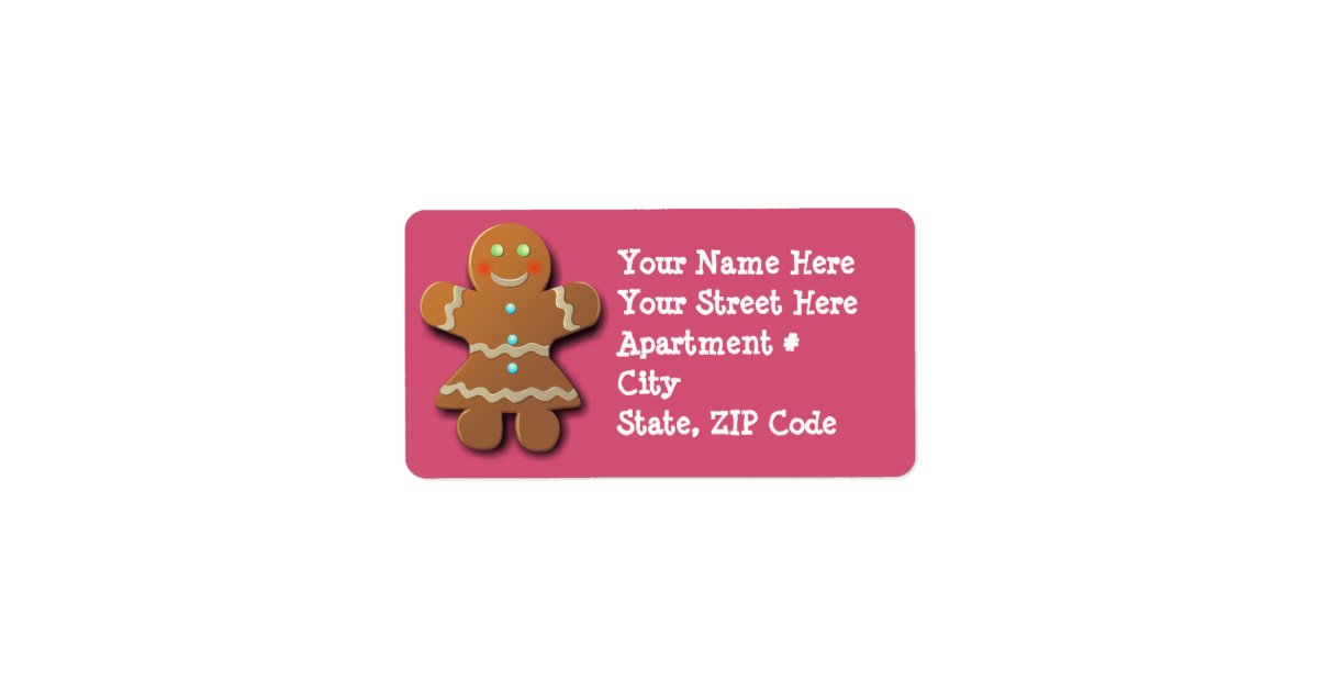 Sweet Gingerbread Girl Label | Zazzle