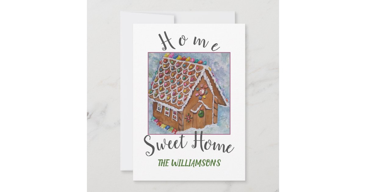 Sweet Gingerbread House with photo Holiday Card | Zazzle