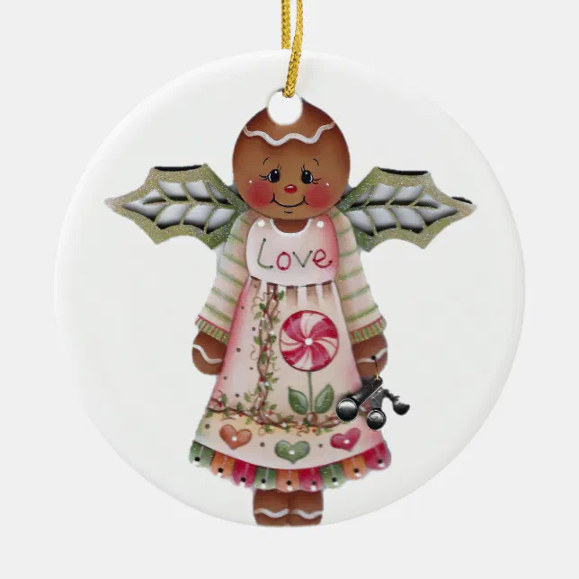 Sweet Gingerbread Love Angel Ornament | Zazzle