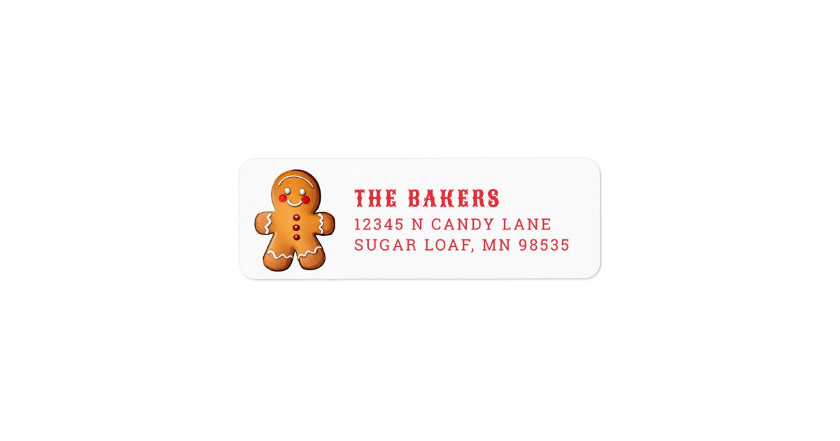 Sweet Gingerbread Man Label | Zazzle