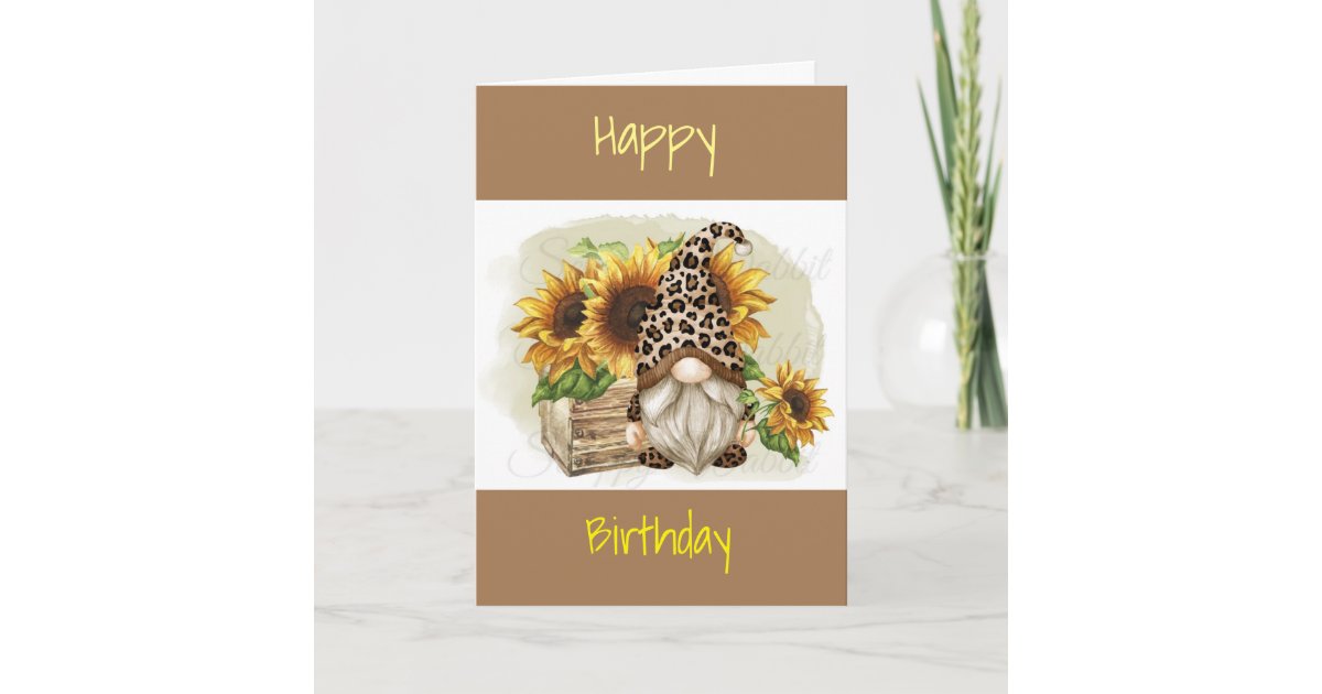 SWEET GOME SAYS "HAPPY BIRTHDAY" FROM "GNOME" CARD | Zazzle