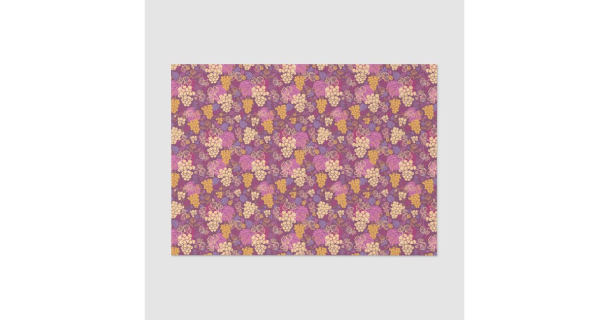Sweet grape vines pattern background tissue paper | Zazzle