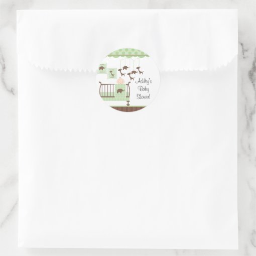 Sweet Green Baby Room Baby Shower Sticker | Zazzle