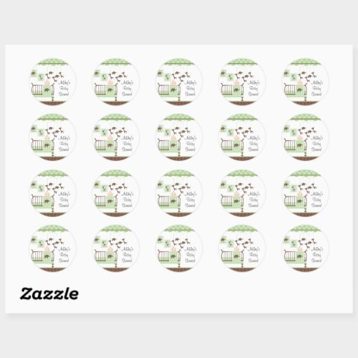 Sweet Green Baby Room Baby Shower Sticker | Zazzle