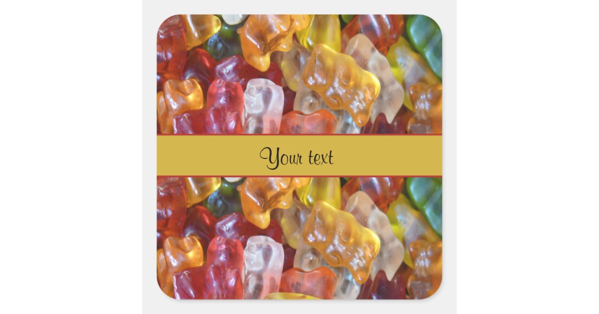 Sweet Gummi Bears Square Sticker | Zazzle