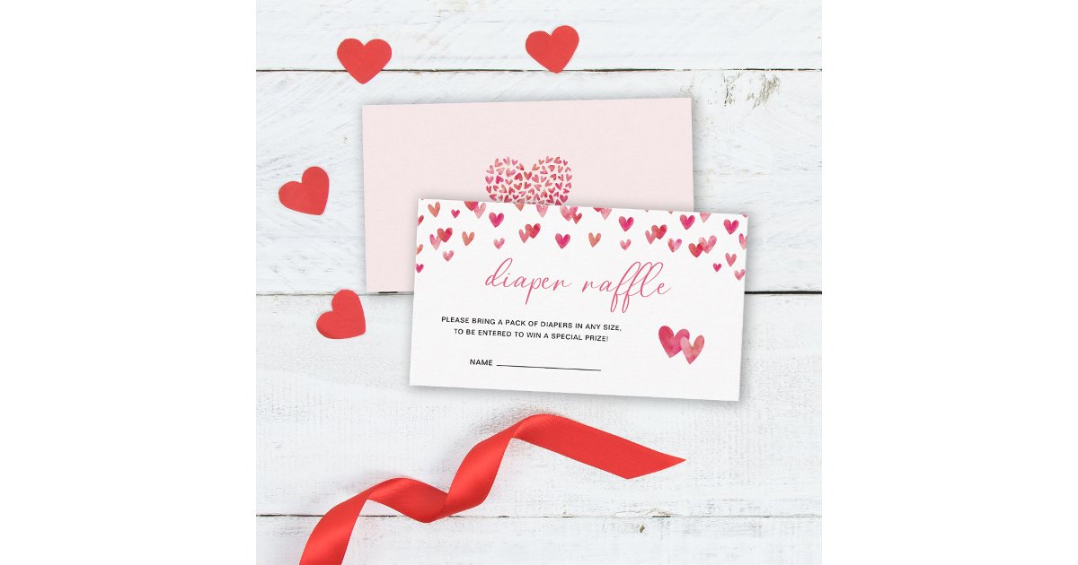 Sweet Heart Diaper Raffle Enclosure Card | Zazzle