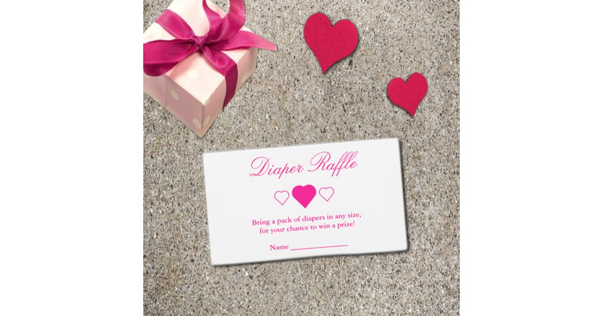 Sweet Hearts Baby Shower Diaper Raffle Enclosure Card | Zazzle