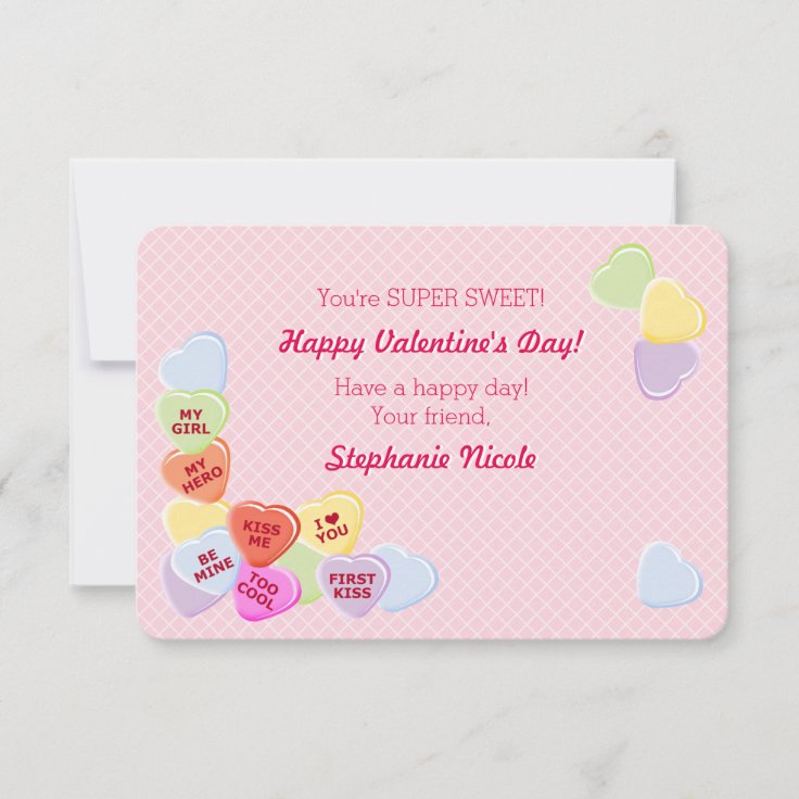 Sweet Hearts Valentines Candy Invitation | Zazzle
