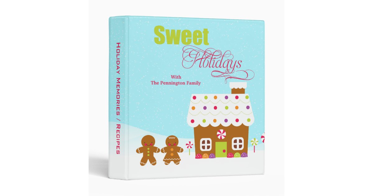 Sweet holidays gingerbread house christmas binder | Zazzle