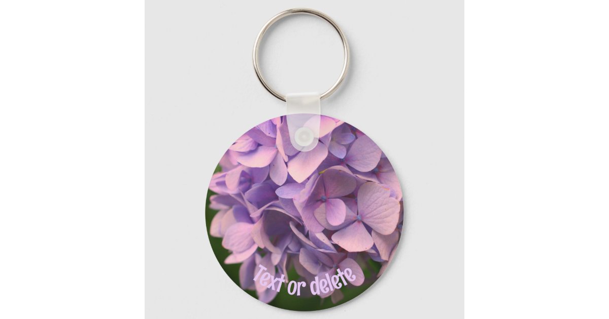 Sweet Hydrangea Flower Personalized Keychain | Zazzle