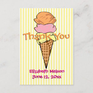 Ice Cream Thank You Cards | Zazzle