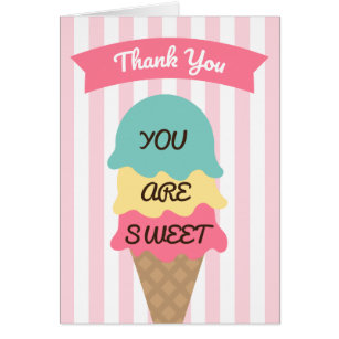 Ice Cream Thank You Cards - Greeting & Photo Cards | Zazzle