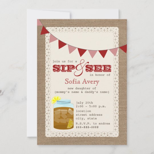 Sweet Iced Tea Sip And See Invitation