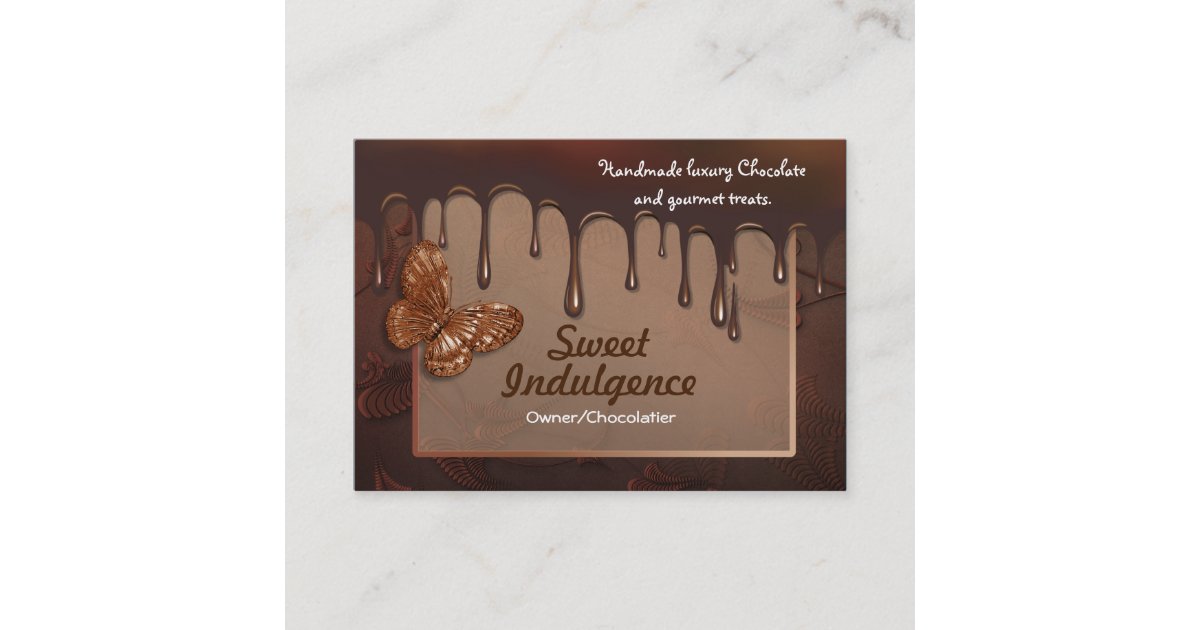 Sweet Indulgence Business Card for Chocolatiers | Zazzle
