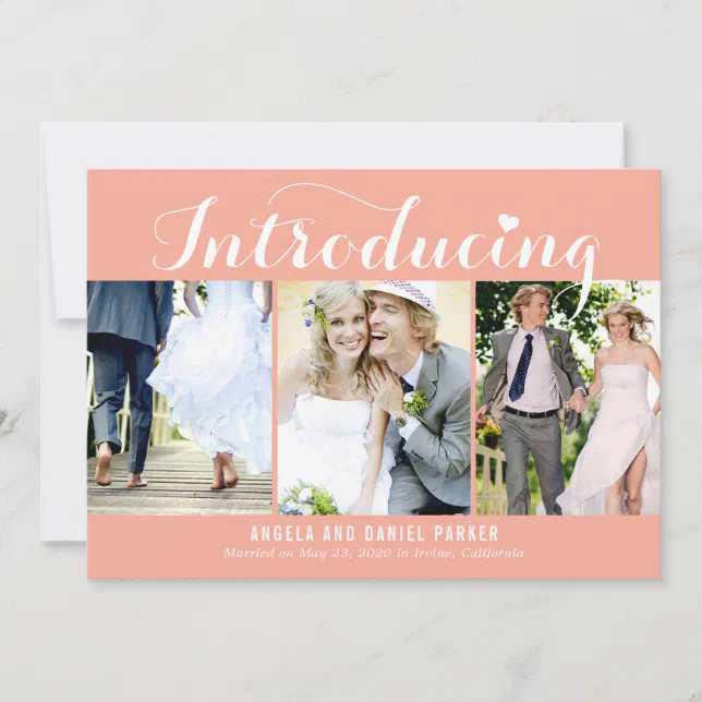 Sweet Introduction EDITABLE COLOR Wedding Announce Thank You Card | Zazzle