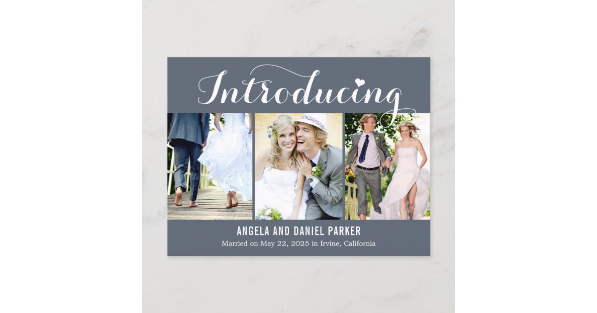 Sweet Introduction Wedding Announcement Elopement Postcard | Zazzle