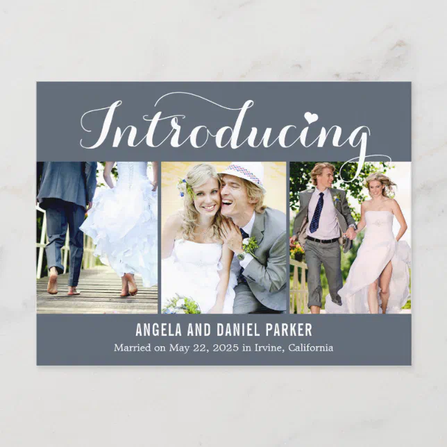 Sweet Introduction Wedding Announcement Elopement Postcard | Zazzle