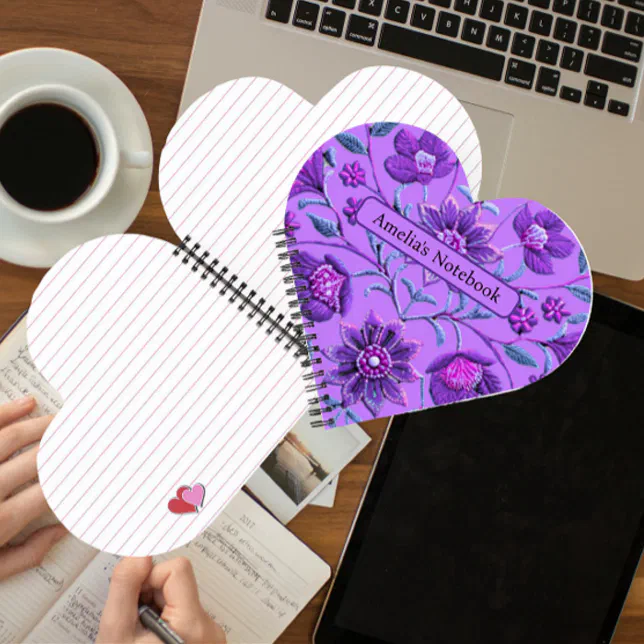 Sweet Lavender Floral Brocade Notebook | Zazzle