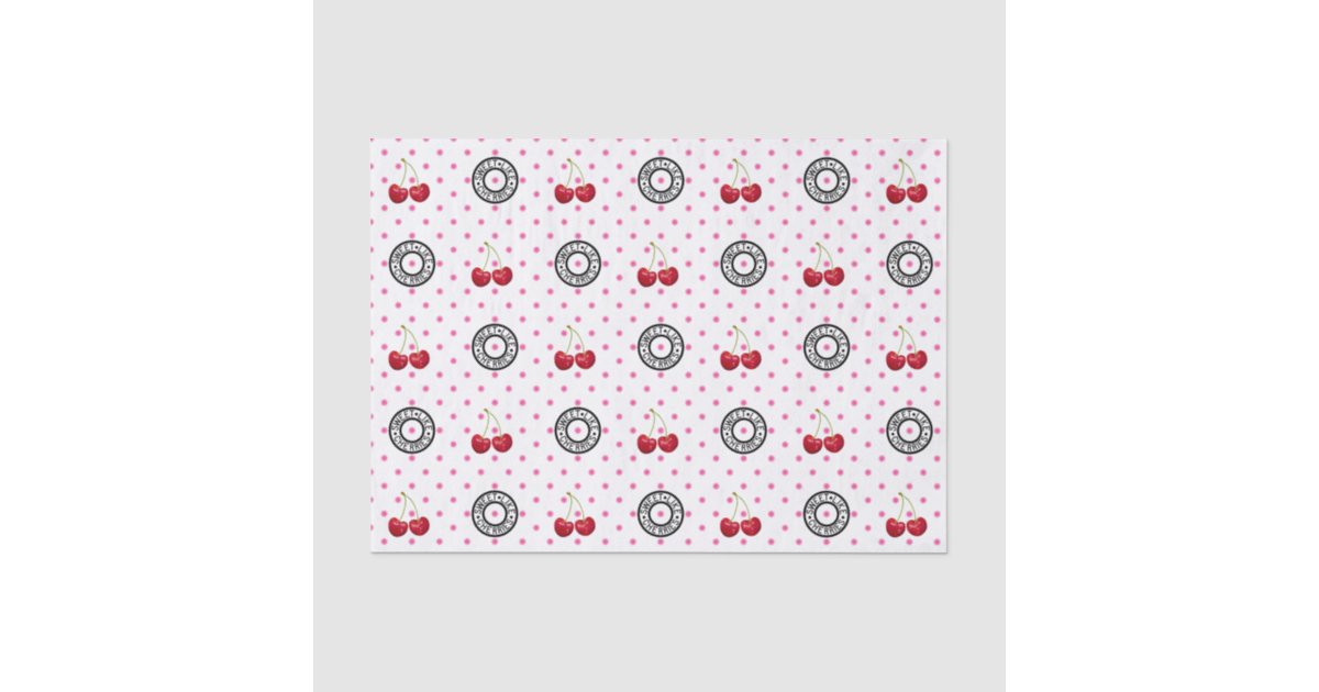 SWEET LIKE CHERRIES Retro Vintage Pattern Tissue Paper | Zazzle