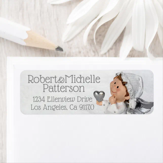 Sweet Little Angel Return Address Label | Zazzle