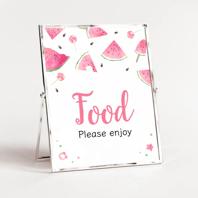 Sweet Little Baby Watermelon Baby Shower Food Poster | Zazzle