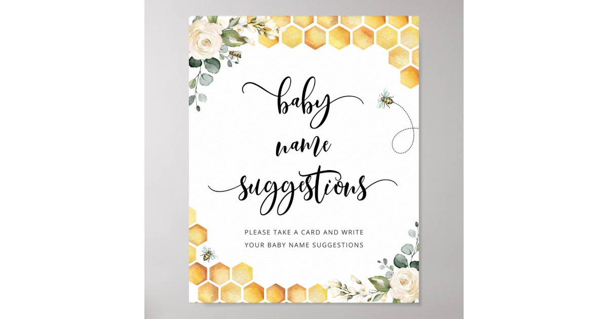 Sweet little bee Baby name suggestions Poster | Zazzle