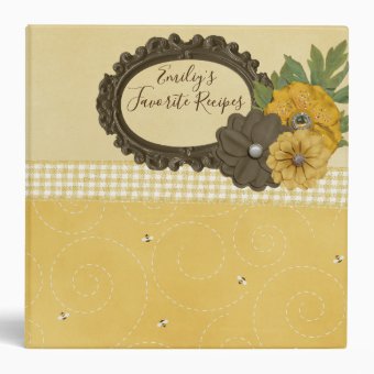 Sweet Little Bee Recipe Binder | Zazzle