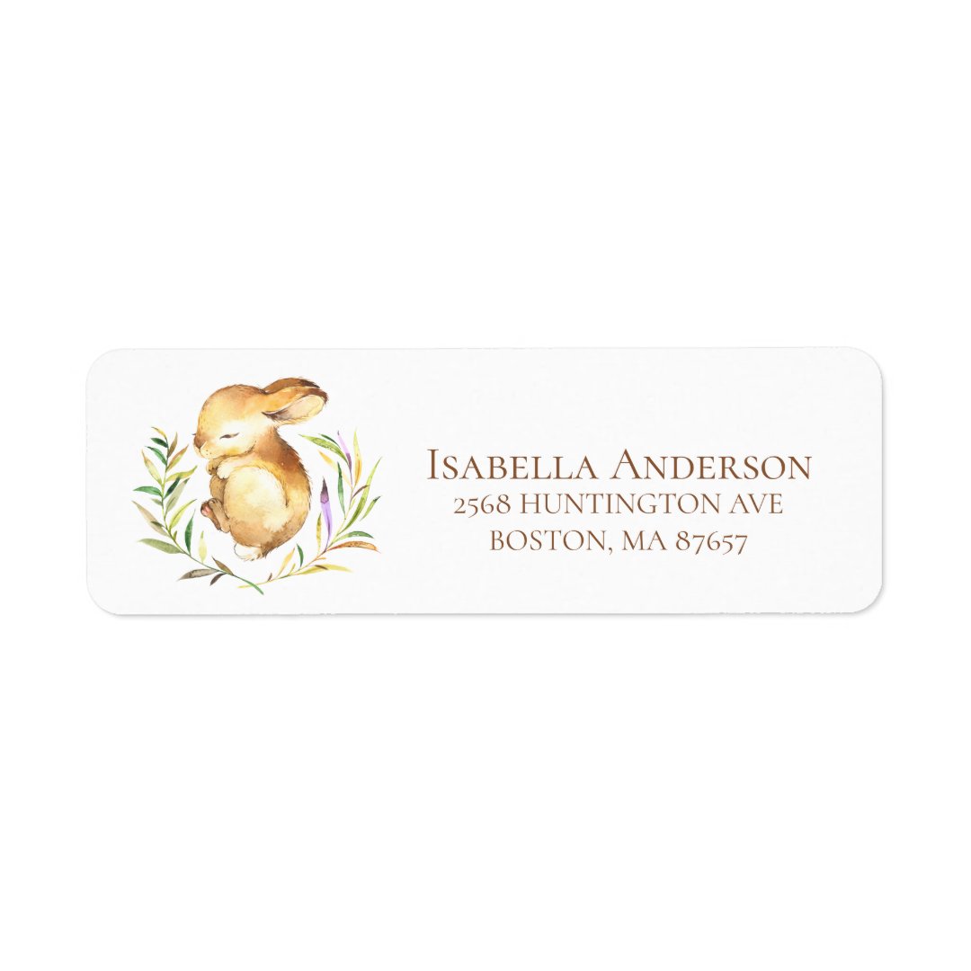 Sweet Little Bunny Baby Shower Address Label | Zazzle