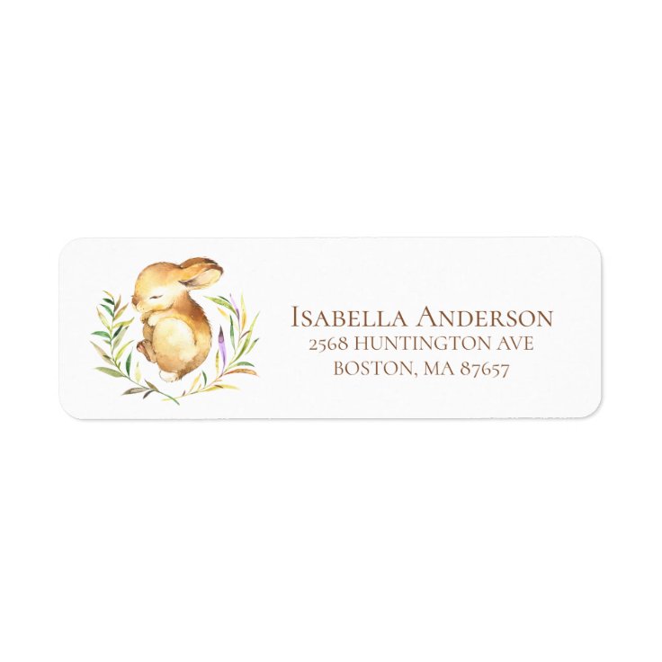 Sweet Little Bunny Baby Shower Address Label | Zazzle