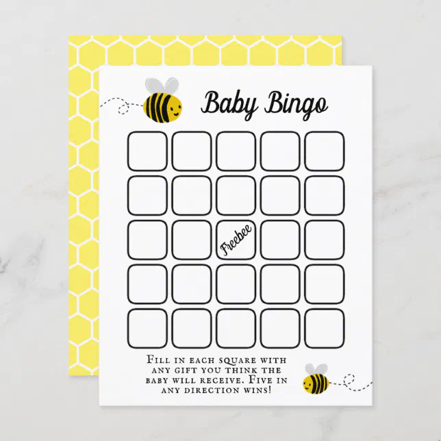 Sweet Little Honey Bee Baby Shower Bingo | Zazzle