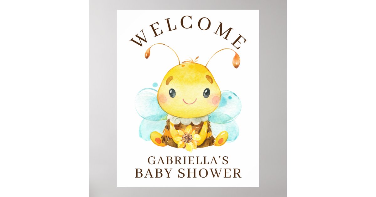 Sweet Little Honey Bee Baby Shower Poster | Zazzle
