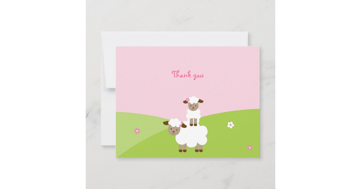 Sweet Little Lamb Thank You Note Cards | Zazzle