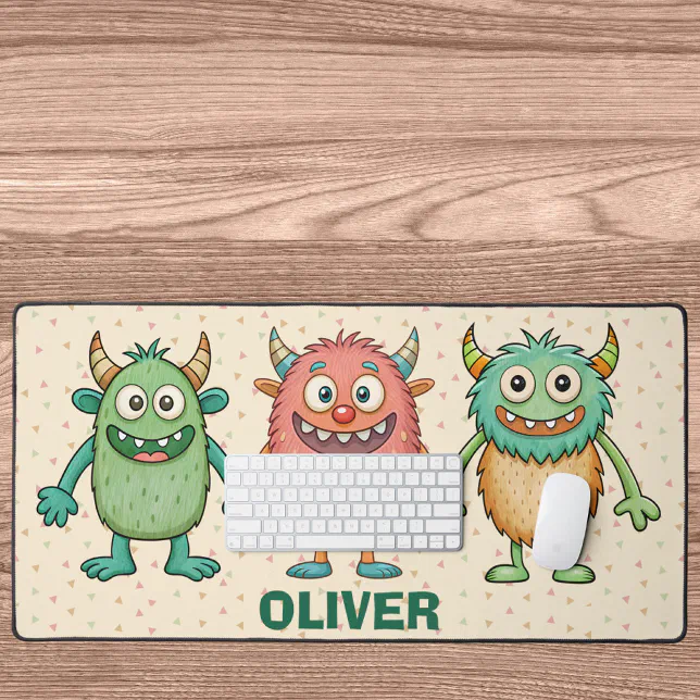 Sweet Little Monsters Personalized Desk Mat | Zazzle