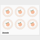 Sweet Little Peach Baby Shower Classic Round Sticker | Zazzle