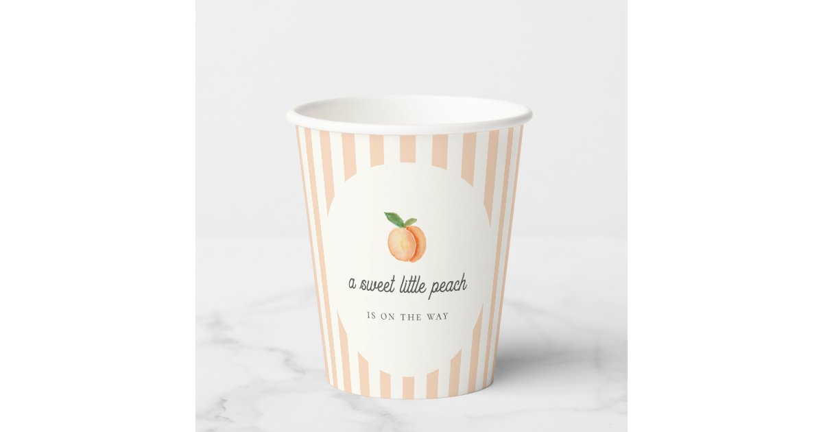 Sweet Little Peach Baby Shower Paper Cups | Zazzle