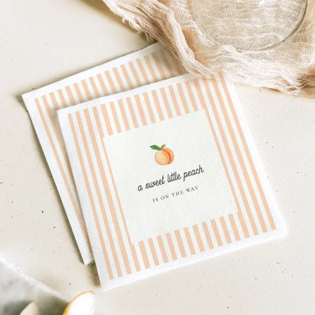 Sweet Little Peach Baby Shower Paper Napkins | Zazzle