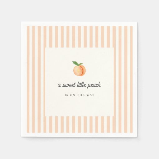 Sweet Little Peach Baby Shower Paper Napkins | Zazzle