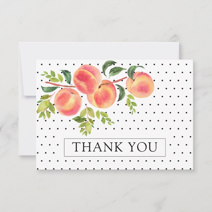 Sweet Little Peach Thank You Note Card | Zazzle.com