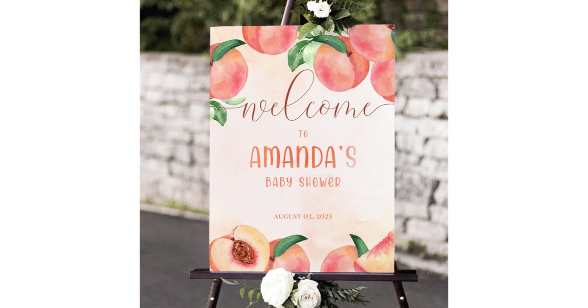 Sweet little peach welcome sign Foam Boards | Zazzle