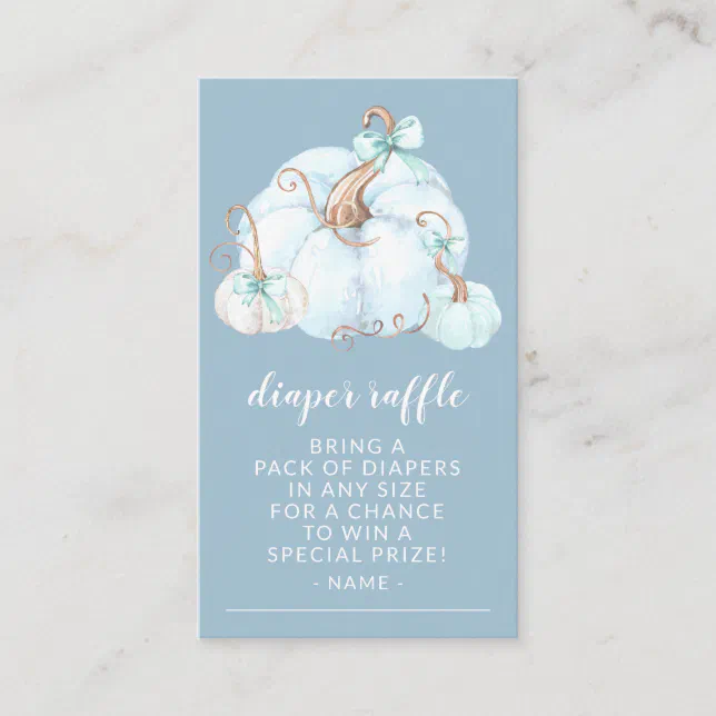 Sweet Little Pumpkin Baby Shower Diaper Raffle Enclosure Card | Zazzle