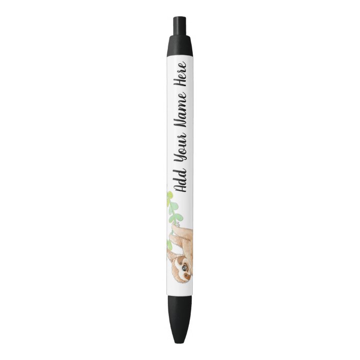 Sweet little Sloth Custom Name Ink pen | Zazzle