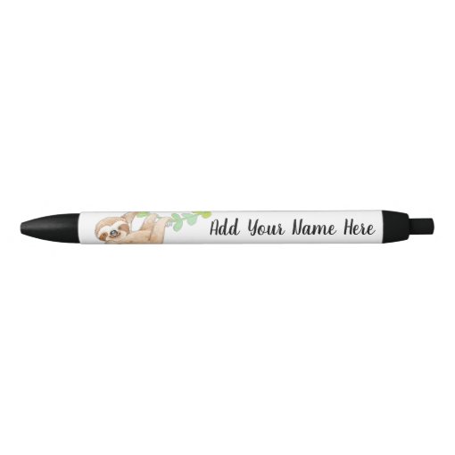 Sweet little Sloth Custom Name Ink pen | Zazzle