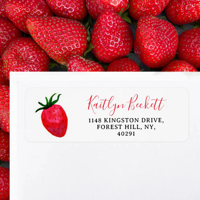 Sweet Little Strawberry Label | Zazzle