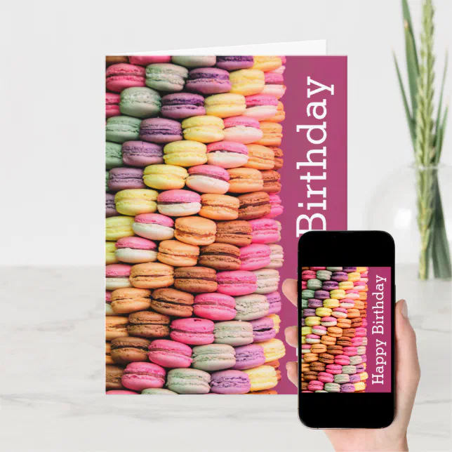 Sweet Macarons Happy Birthday Card | Zazzle