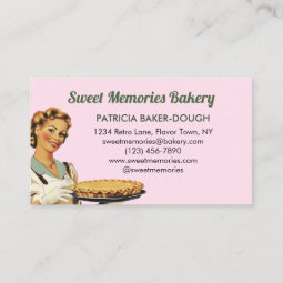 Sweet Memories Bakery Nostalgia Vintage Retro Business Card | Zazzle