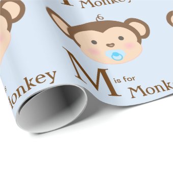 Sweet Monkey Baby Shower Wrapping Paper | Zazzle