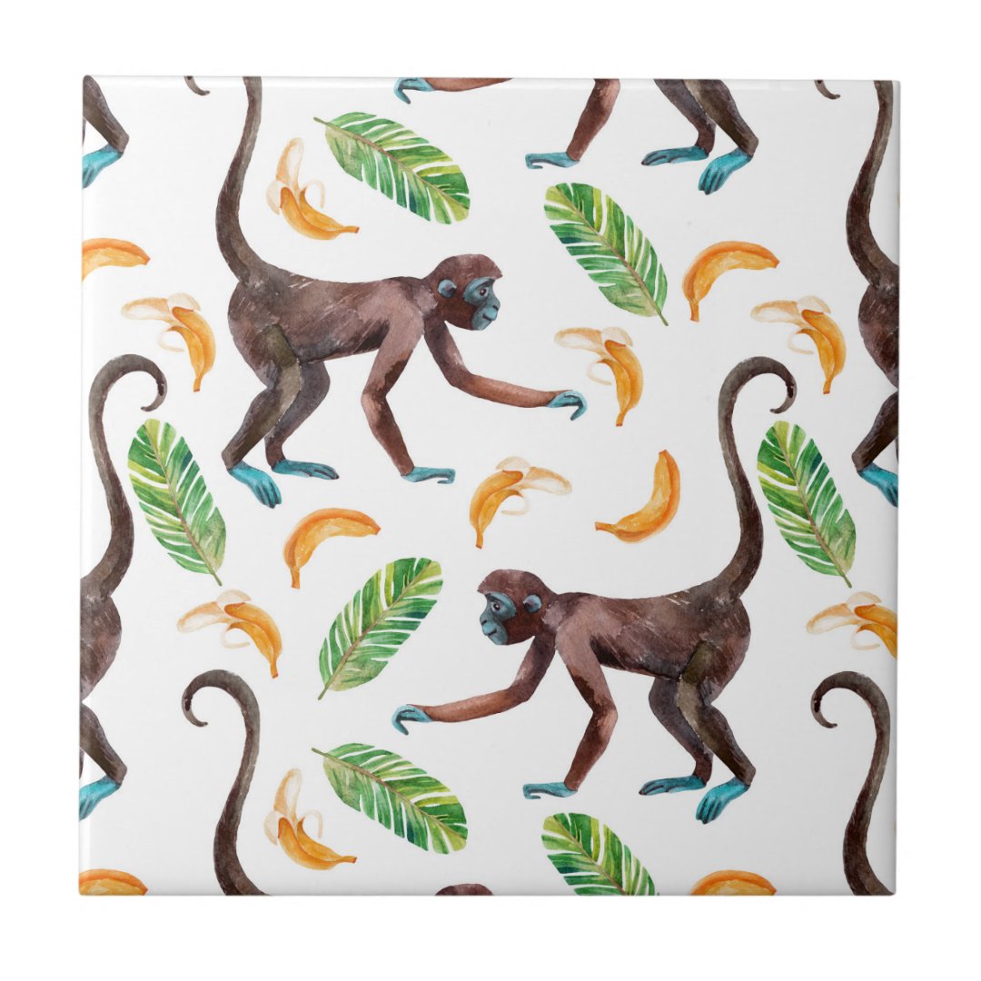 Sweet Monkeys Juggling Bananas Ceramic Tile | Zazzle