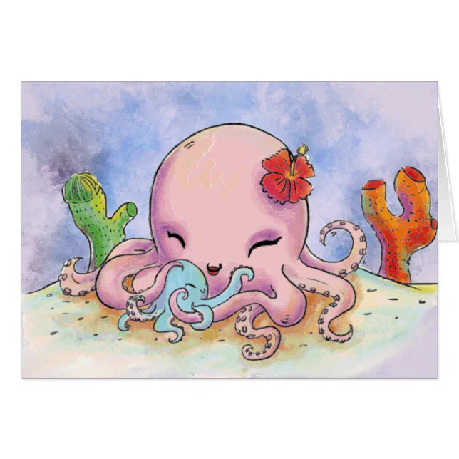 Sweet Mother and baby Octopus Mothers Day | Zazzle